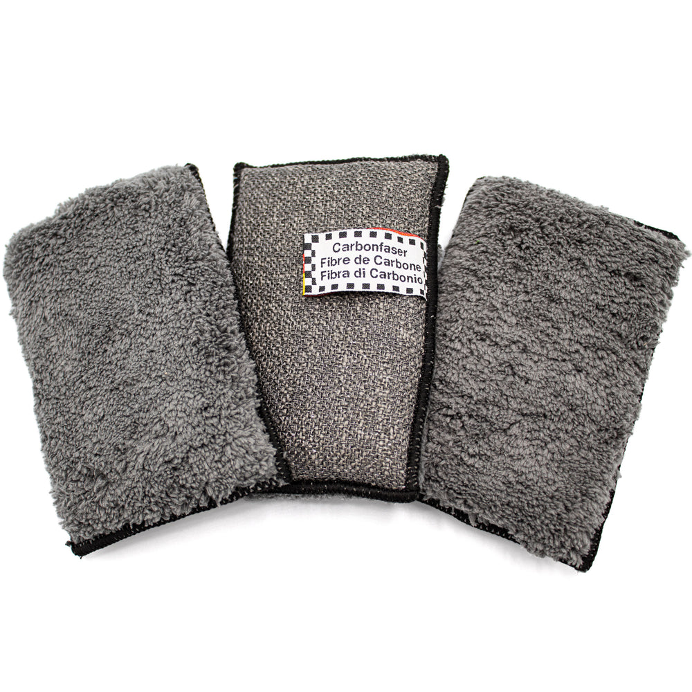 Carbon und Mikrofaser Schwamm · 3er Set